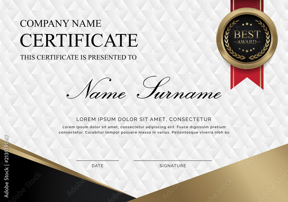 Certificate template horizontal with luxury and modern pattern ...