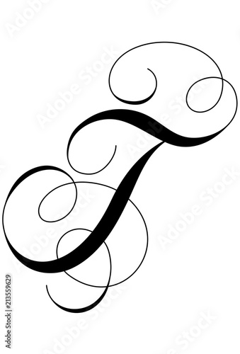 Calligraphy Alphabet Letter T Stock Illustration | Adobe Stock