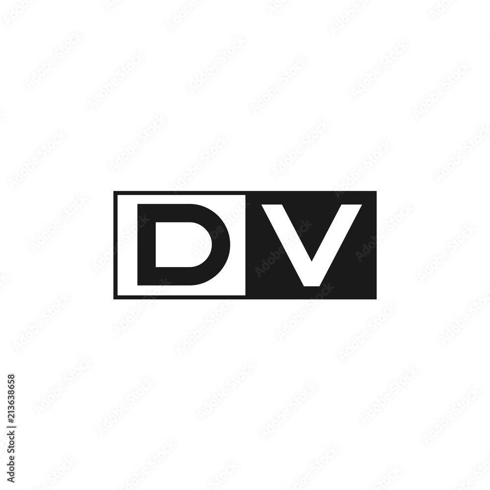 Initial Letter DV Logo Template Design Stock Vector | Adobe Stock