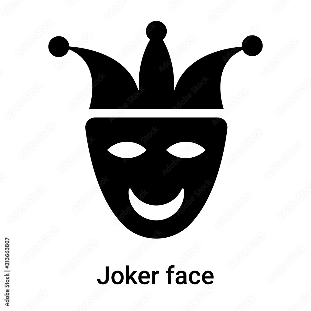 Joker face icon vector sign and symbol isolated on white background ...