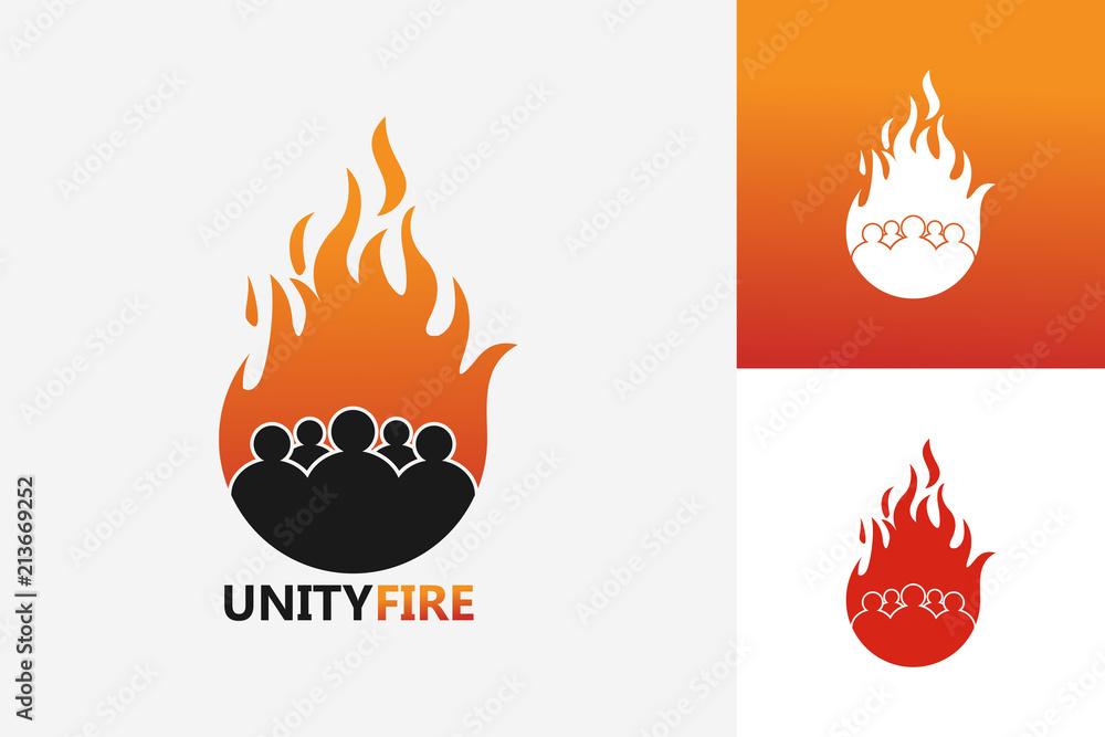 Unity Fire Logo Template Design Vector, Emblem, Design Concept ...