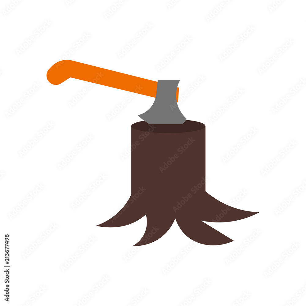 Deforestation icon vector sign and symbol isolated on white background ...