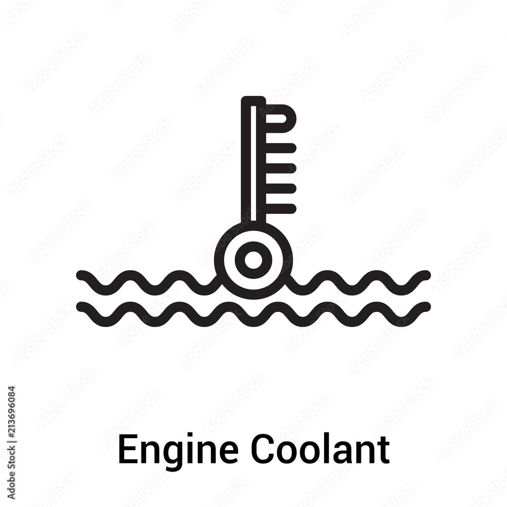 Engine Coolant icon vector sign and symbol isolated on white background ...