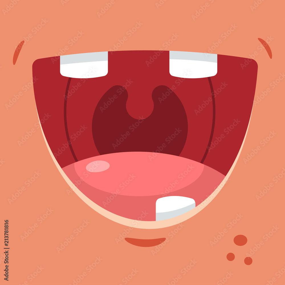 Toothless smile vector cartoon flat illustration. 素材庫向量圖 | Adobe Stock