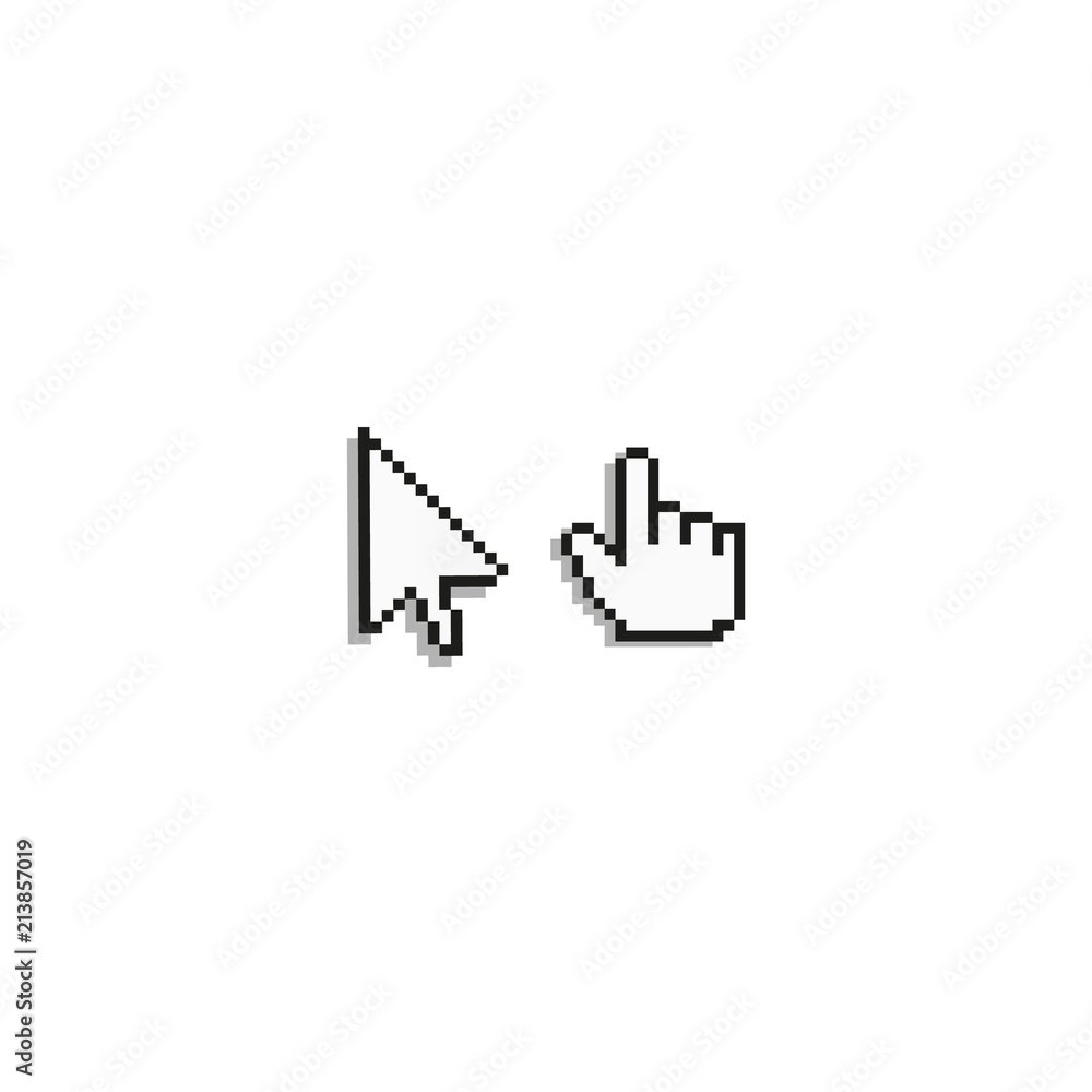 8 bit pixel cursor set Stock Vector | Adobe Stock