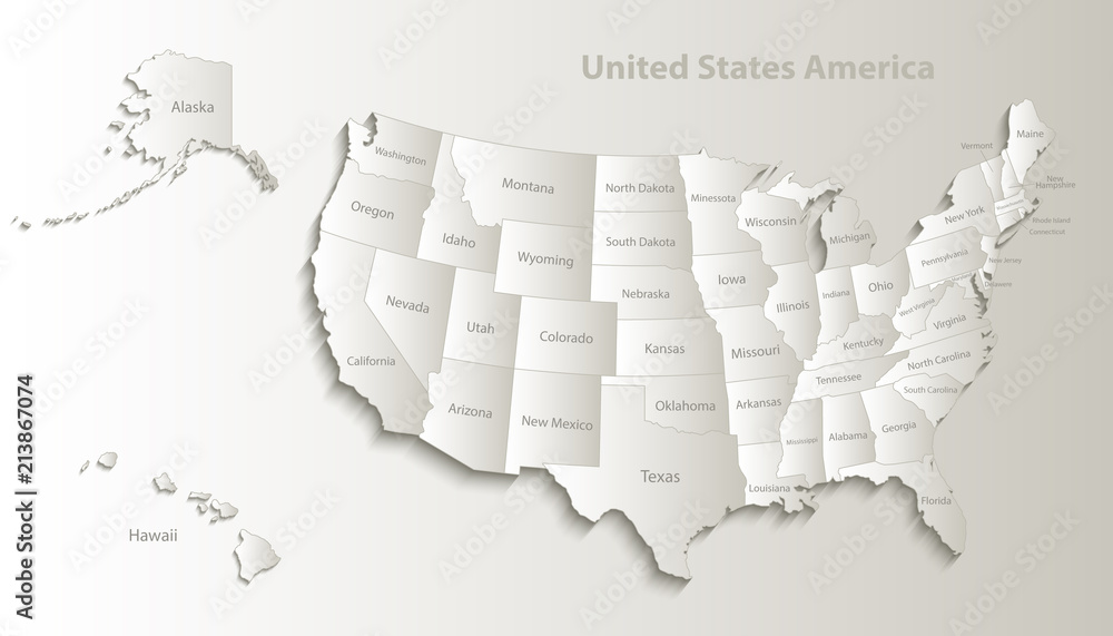 Vector de Stock USA map with Alaska and Hawaii map separate states ...