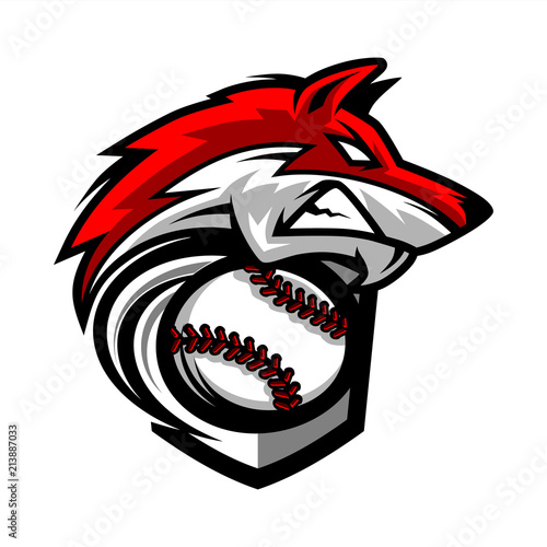 Baseball Wolf Team Logo Stock Vector | Adobe Stock