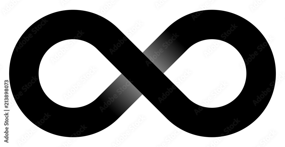 infinity symbol black - simple with fade to white - isolated - vector ...