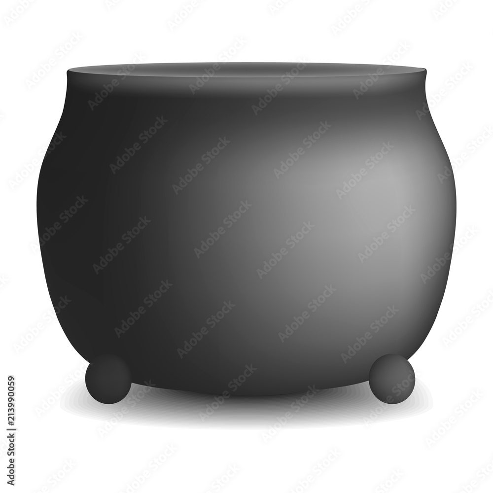 Big cauldron mockup. Realistic illustration of big cauldron vector ...