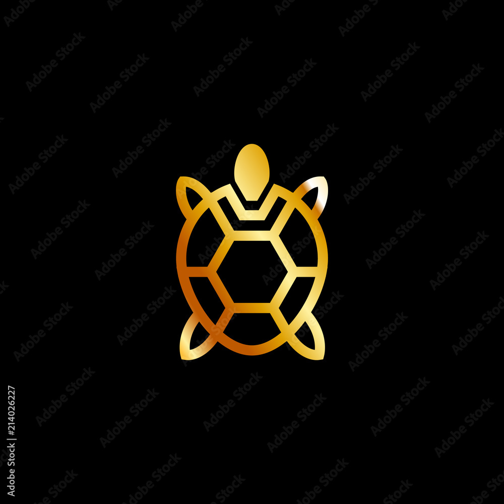turtle lineart icon vector in gold color Stock Vector | Adobe Stock