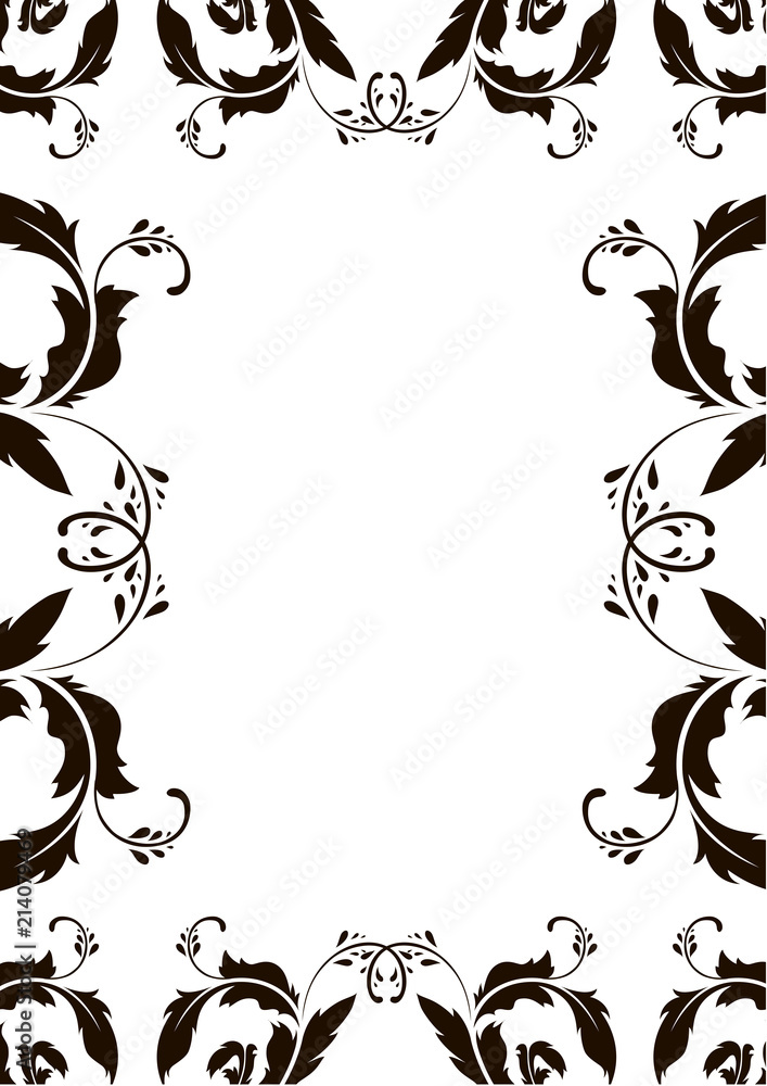 Frame border design template. Black and white decorative vector border ...