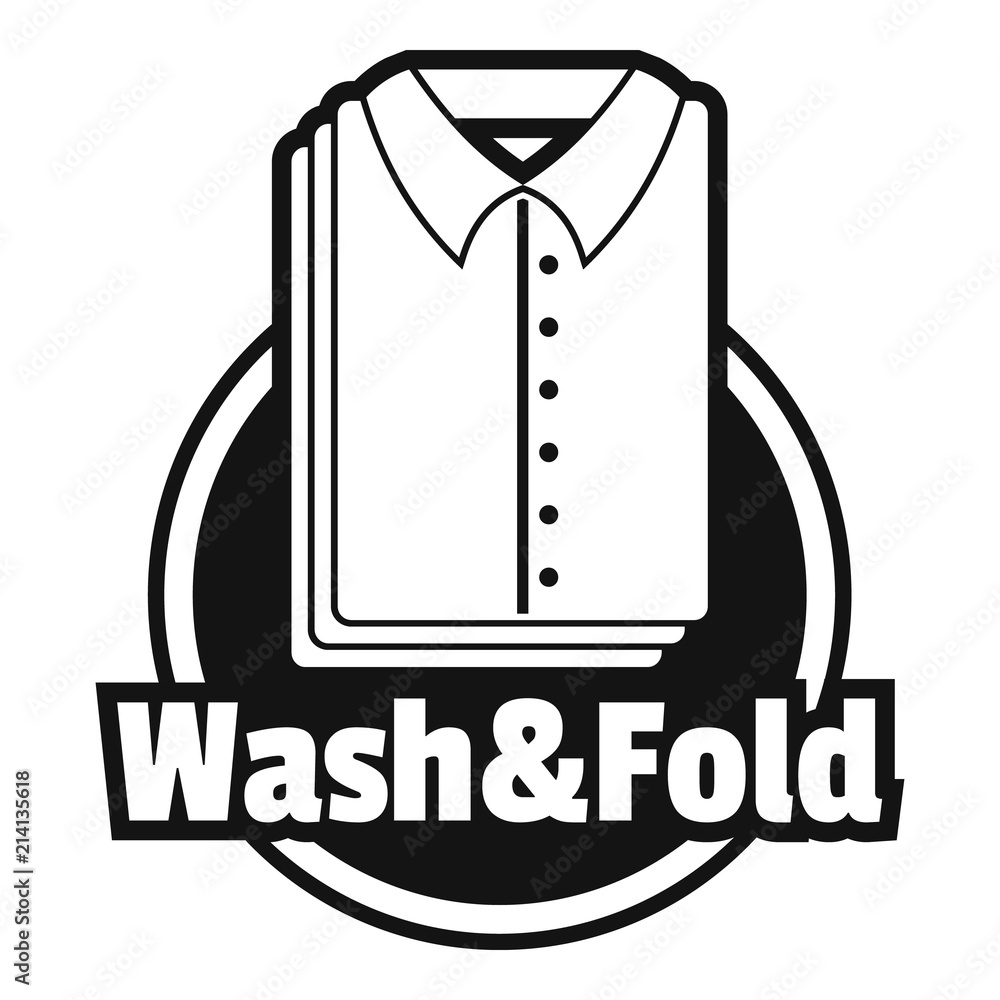 Laundry shirt wash and fold logo. Simple illustration of laundry shirt ...