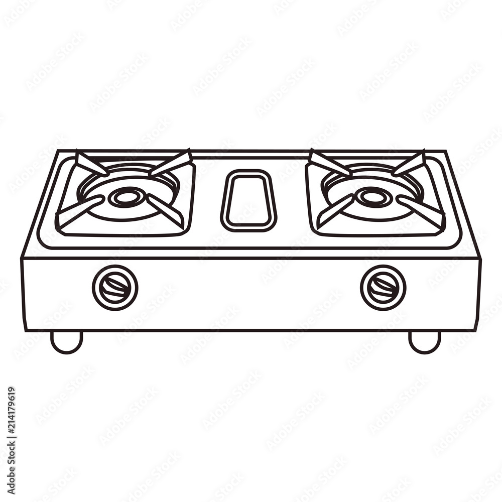 Gas Stove Line Vector Illustration Stock Vector | Adobe Stock