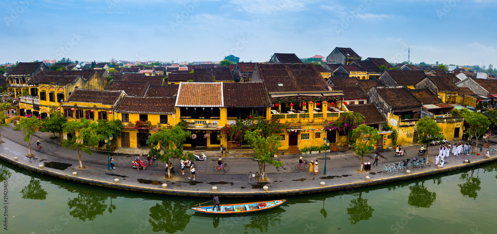 Hoi An, Vietnam : Panorama Aerial view of Hoi An ancient town, UNESCO ...