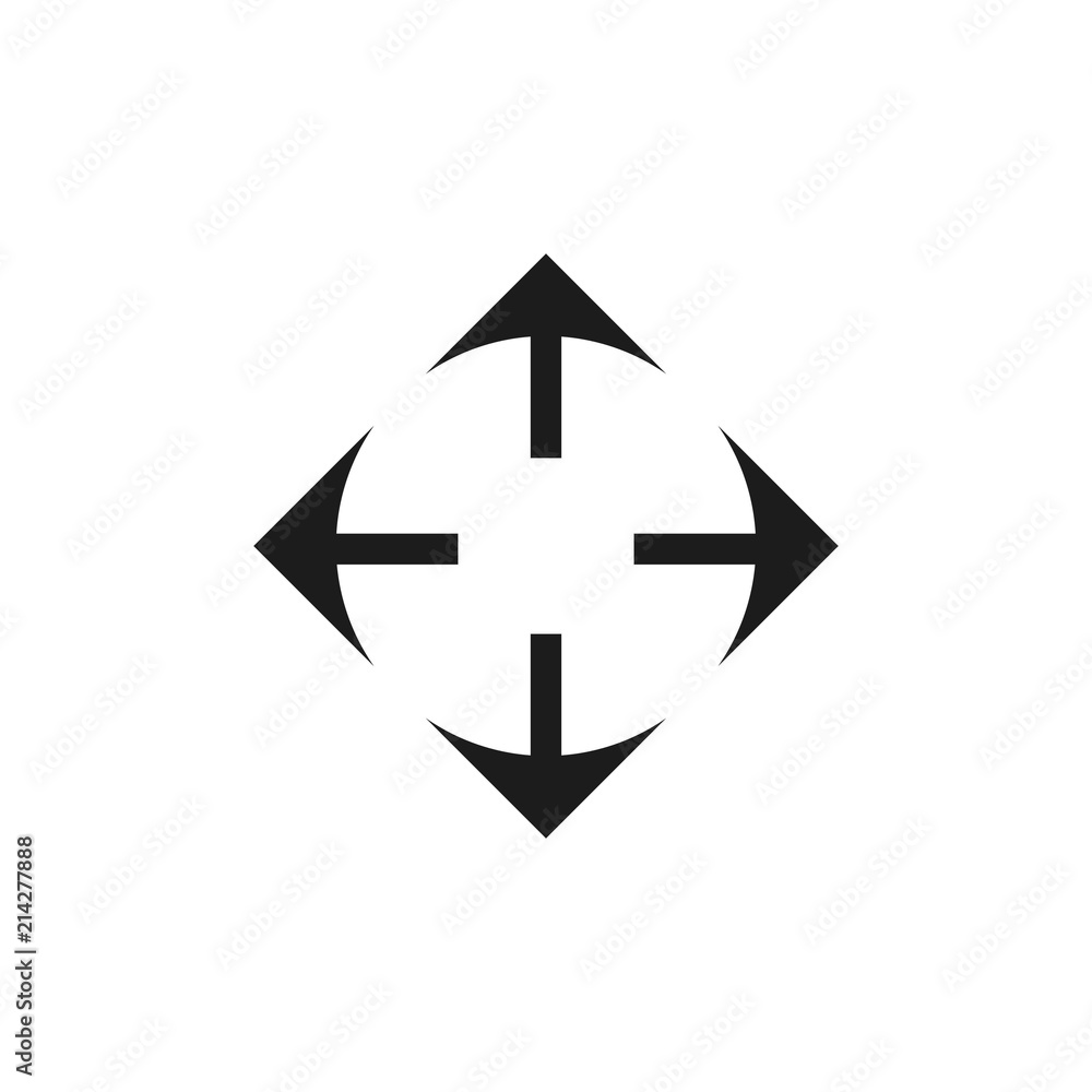 Vector illustration. Direction move icon. Up, down, left, right, North ...