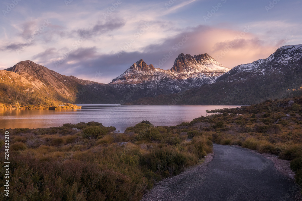 Winter afternoon at Dove Lake Stock Photo | Adobe Stock