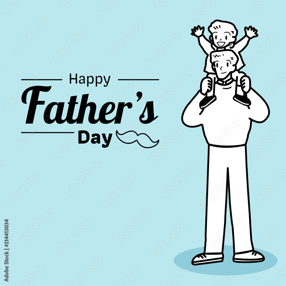 Happy Father's Day. Happy fathers day card vintage retro type font ...