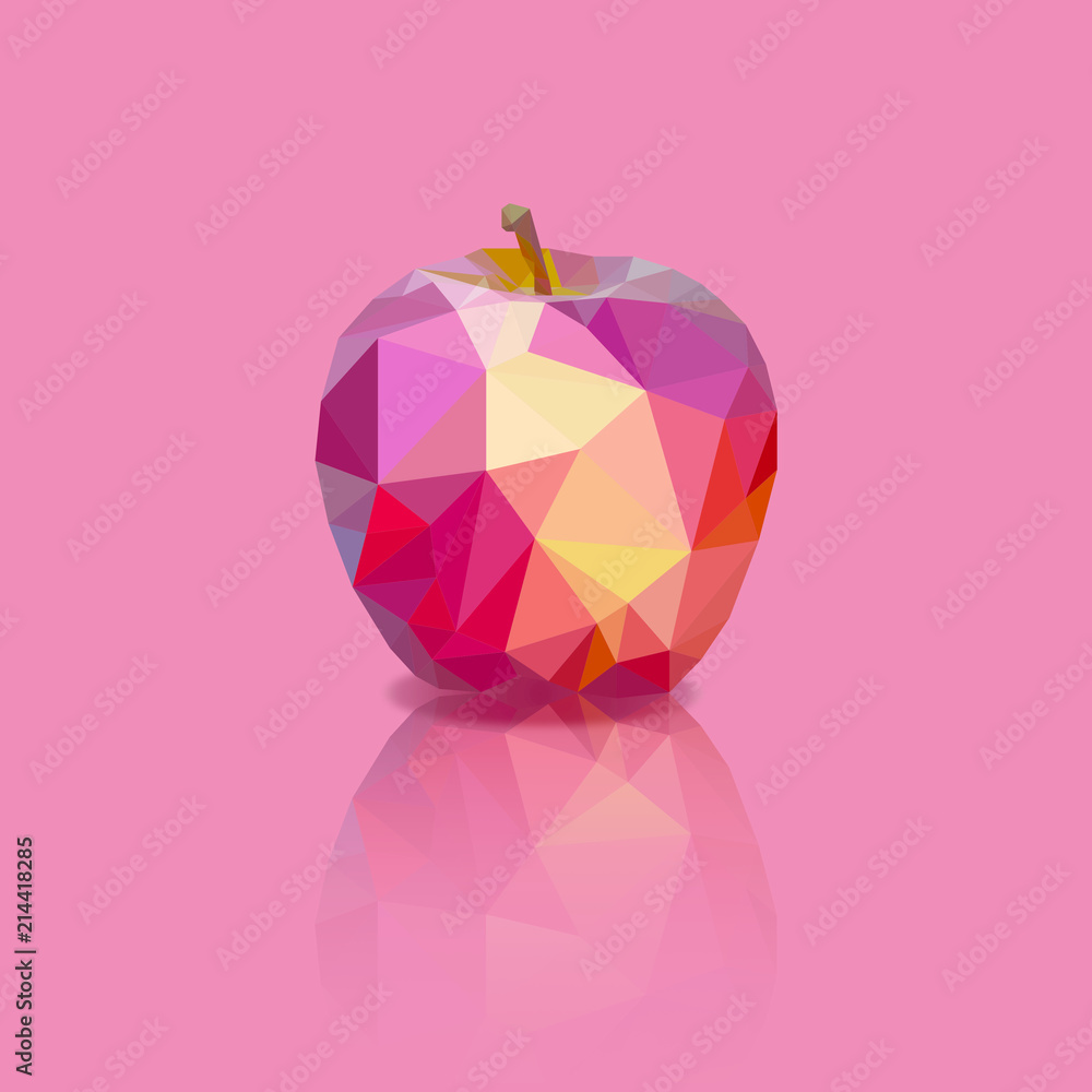 Apple Low Poly Vector Illustration Stock Photo | Adobe Stock