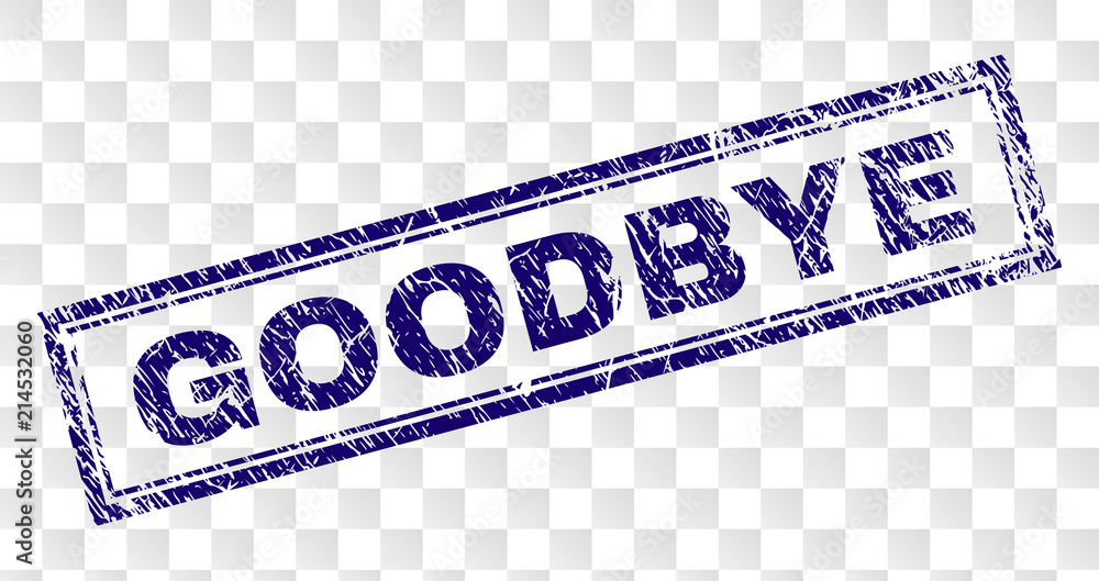 GOODBYE stamp seal print with rubber print style and double framed ...