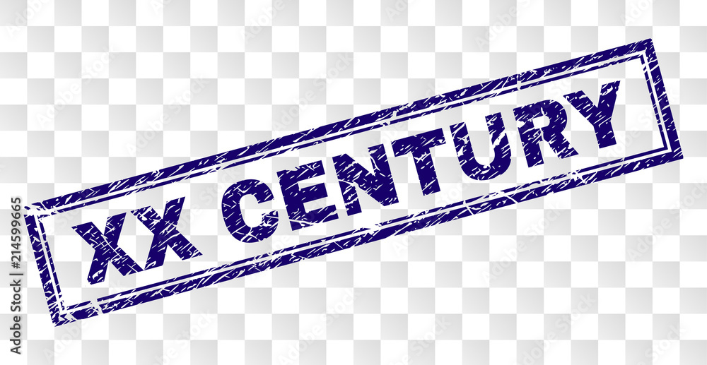 XX CENTURY stamp seal print with grunge style and double framed ...