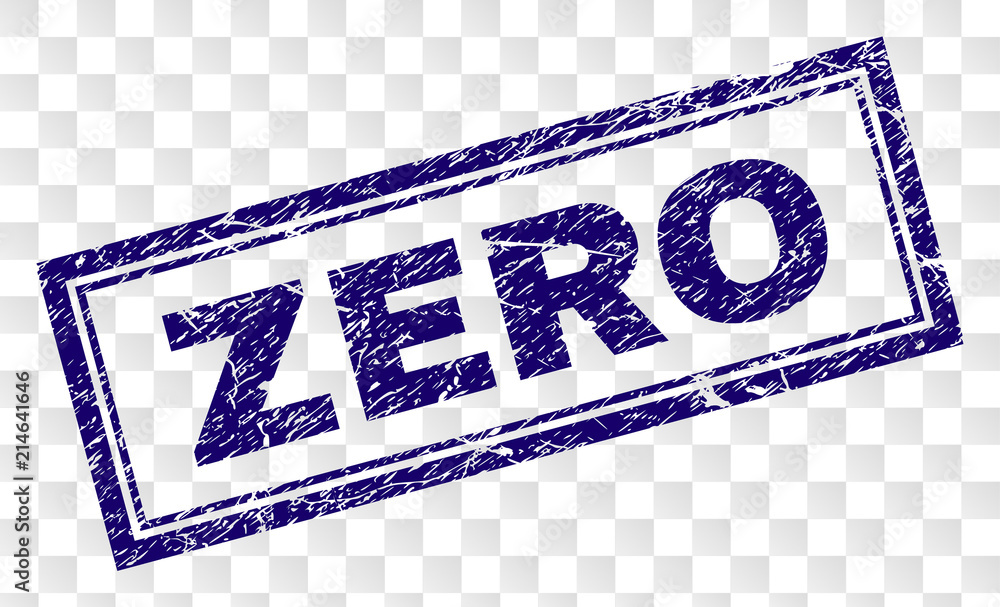 ZERO stamp seal print with grunge style and double framed rectangle ...