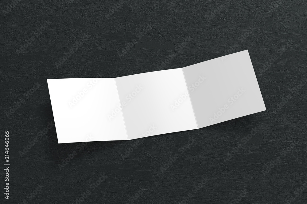 Tri-fold brochure mock-up. Blank brochure white template paper on ...