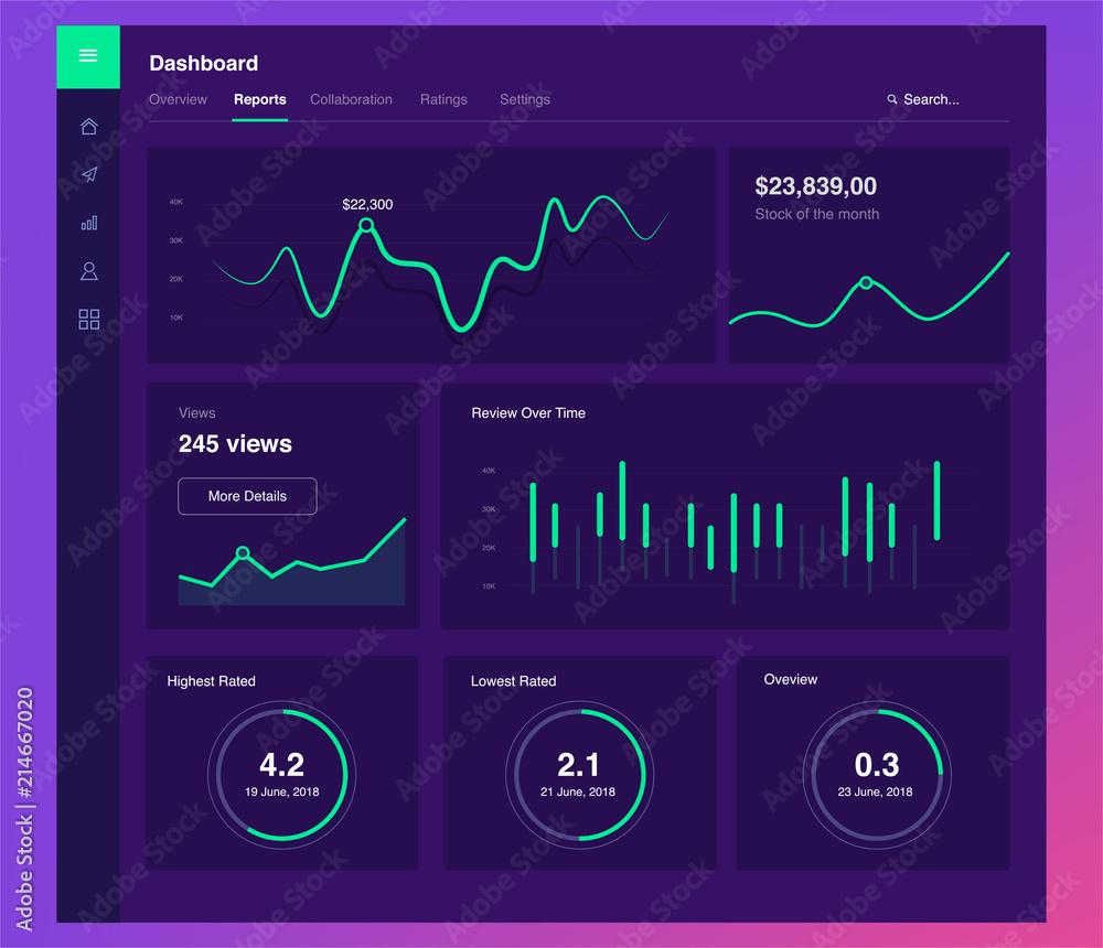 Intelligent technology hud vector interface. Network management data ...