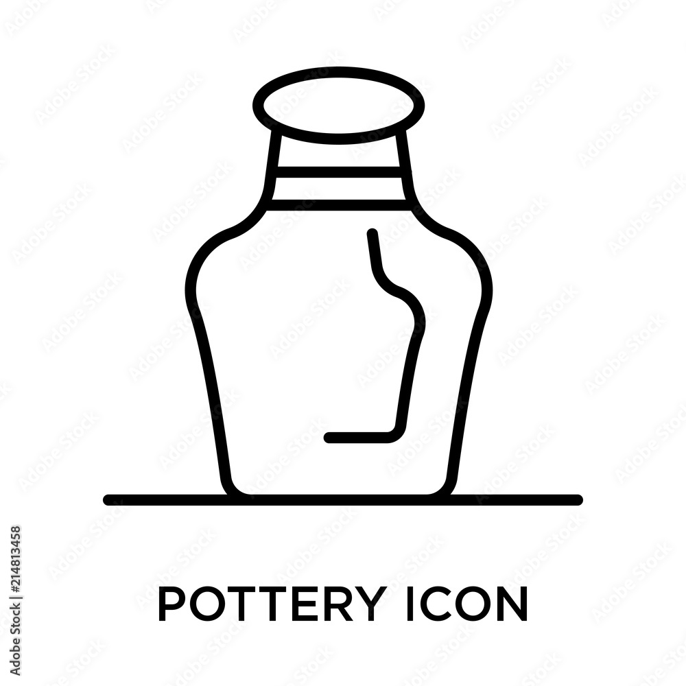 Pottery icon vector sign and symbol isolated on white background ...