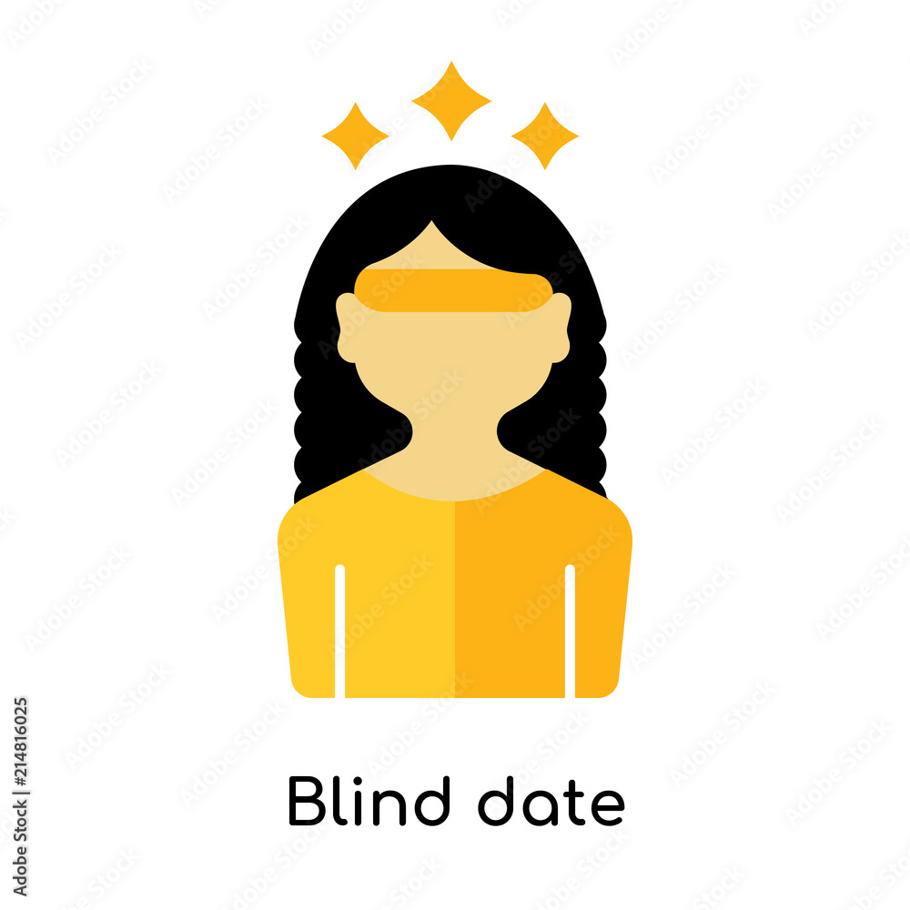 Blind date icon vector sign and symbol isolated on white background ...