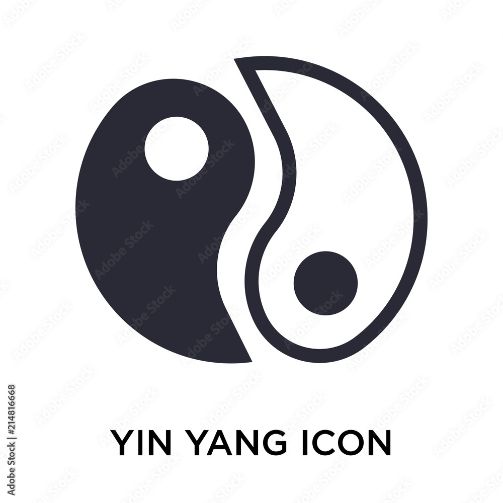 Yin Yang symbol icon vector sign and symbol isolated on white ...
