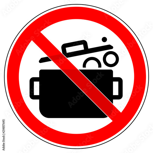 srr397 SignRoundRed - german - Kochen verboten / Essen zubereiten ...