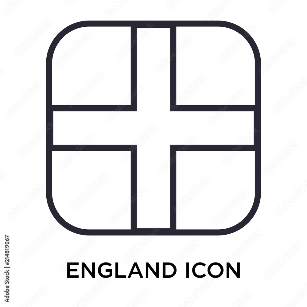 England icon vector sign and symbol isolated on white background ...