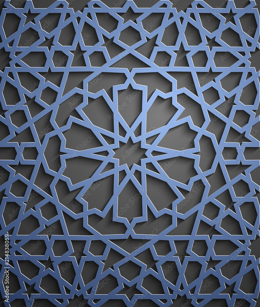 Islamic ornament vector , persian motiff . 3d ramadan islamic round ...