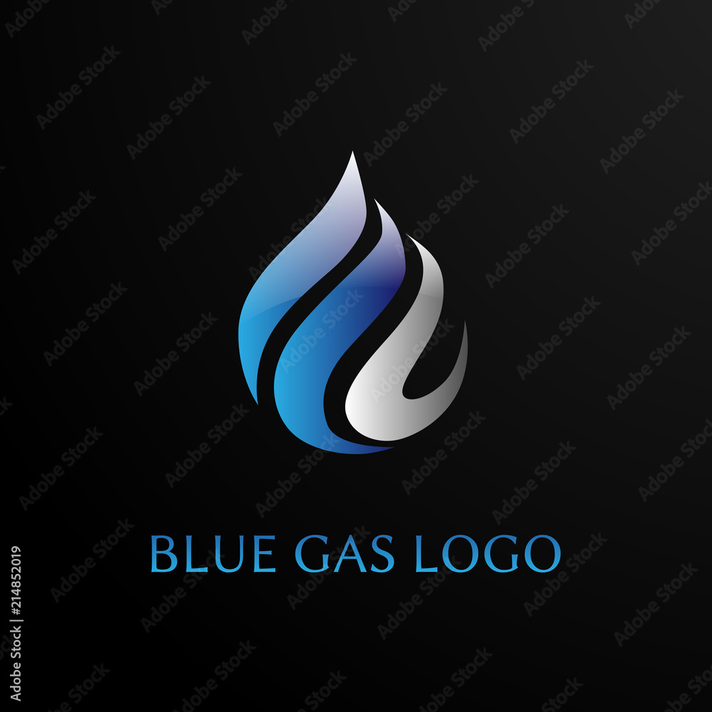 blue gas logo concept for gas and oil logo company. blue gas is symbol ...