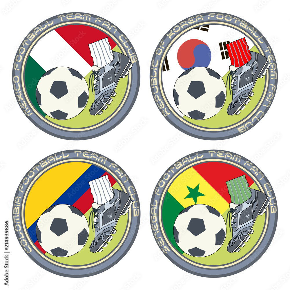 Soccer Fan Logo vol.7. Vector illustration of a color logo for football ...