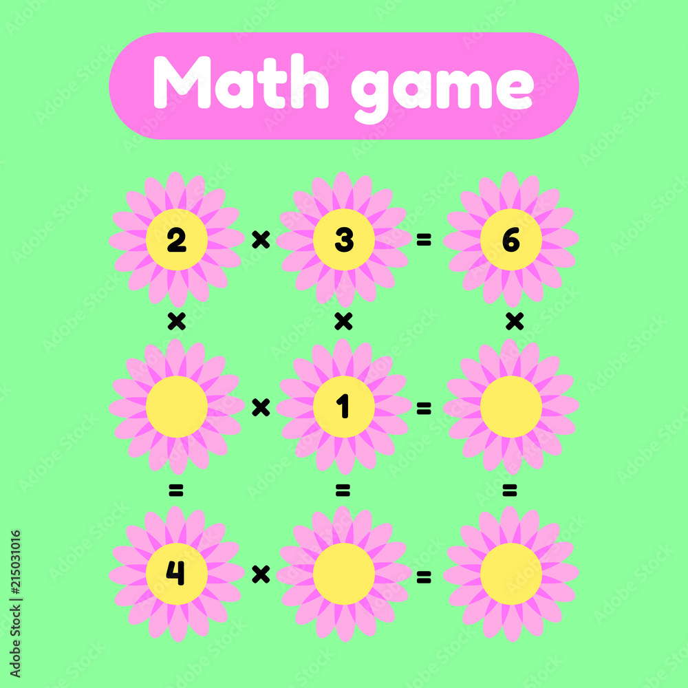 Vector illustration. Math game for preschool and school age children ...