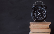 Books And Time Clock Poster Free Stock Photo - Public Domain Pictures