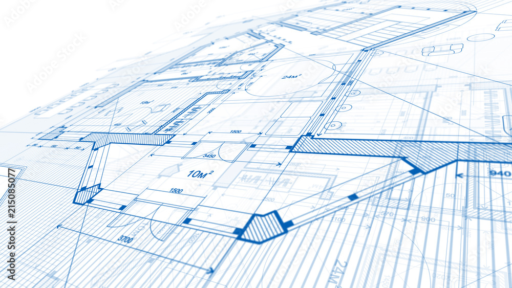 Architecture design: blueprint plan - illustration of a plan modern ...