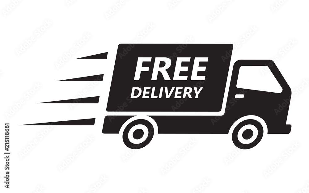 Fast and free shipping delivery truck Stock Vector | Adobe Stock