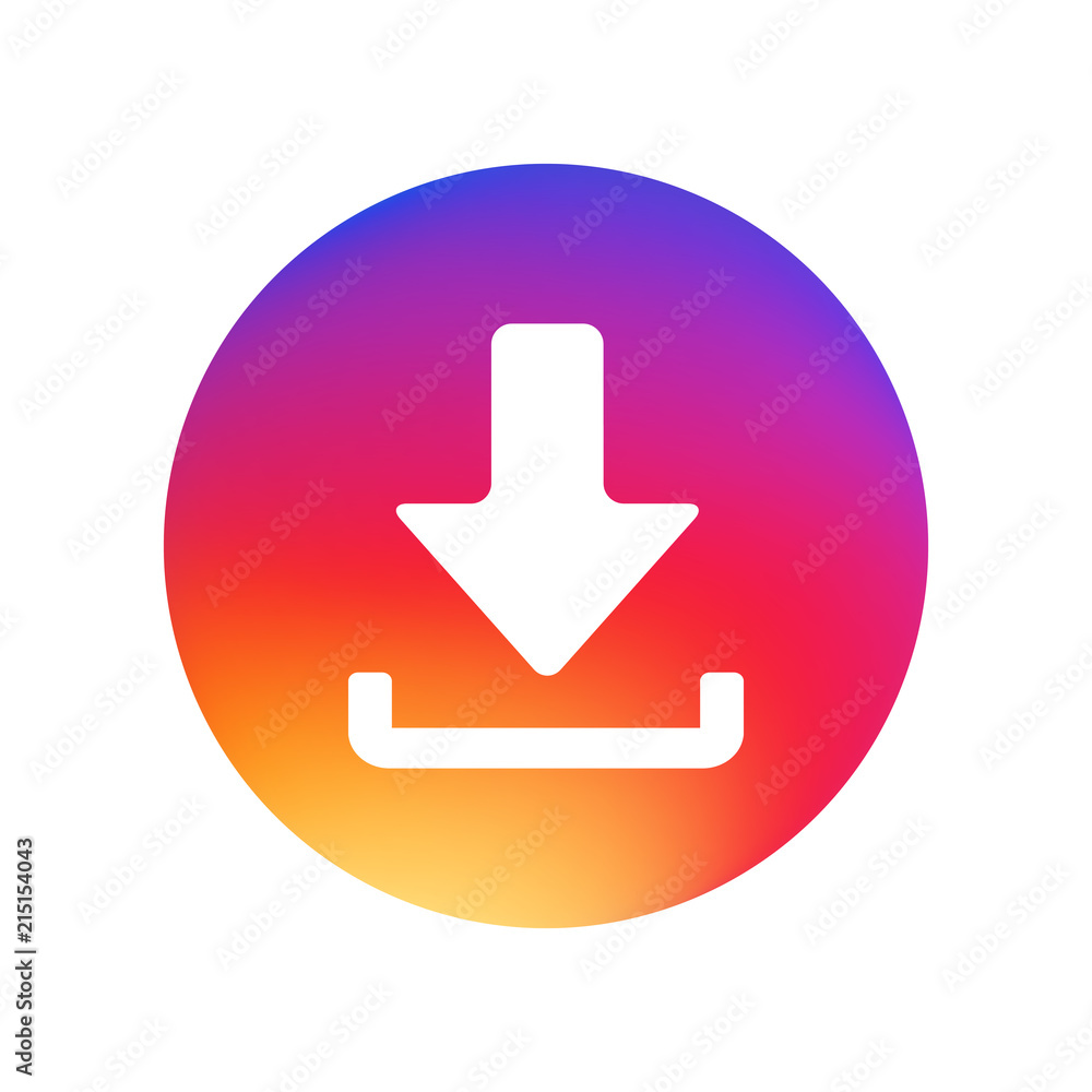 Download icon. Upload button. Load symbol. Round button.. Arrow point ...