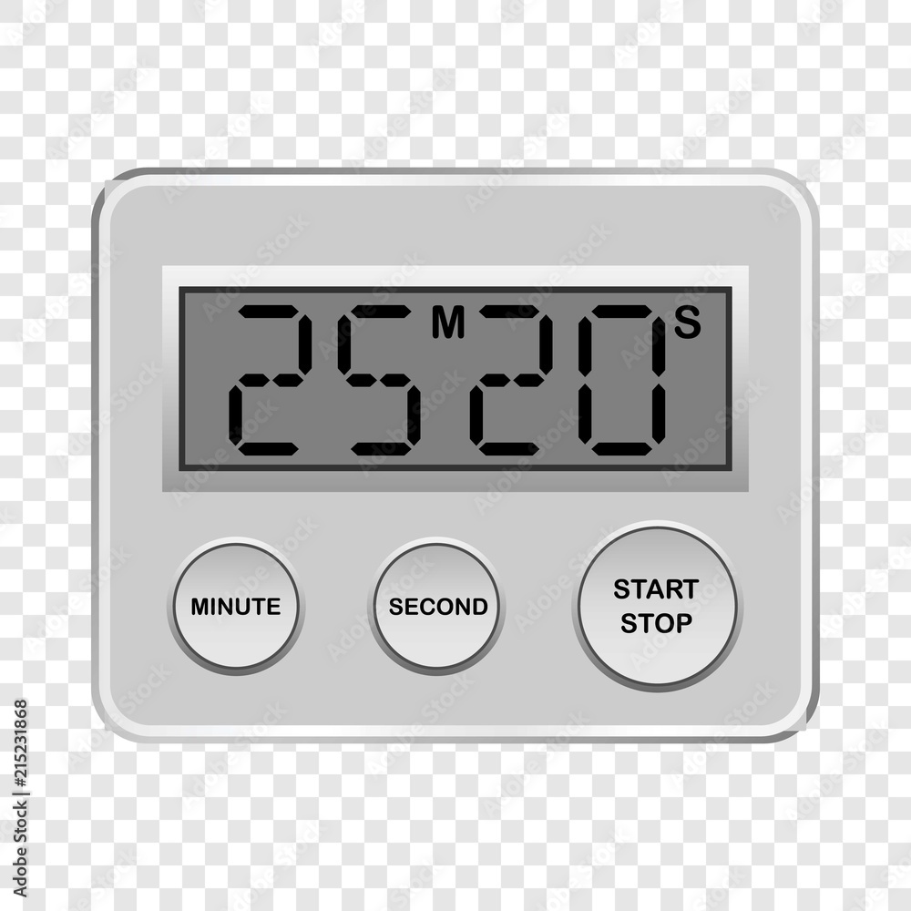 Digital timer mockup. Realistic illustration of digital timer vector ...