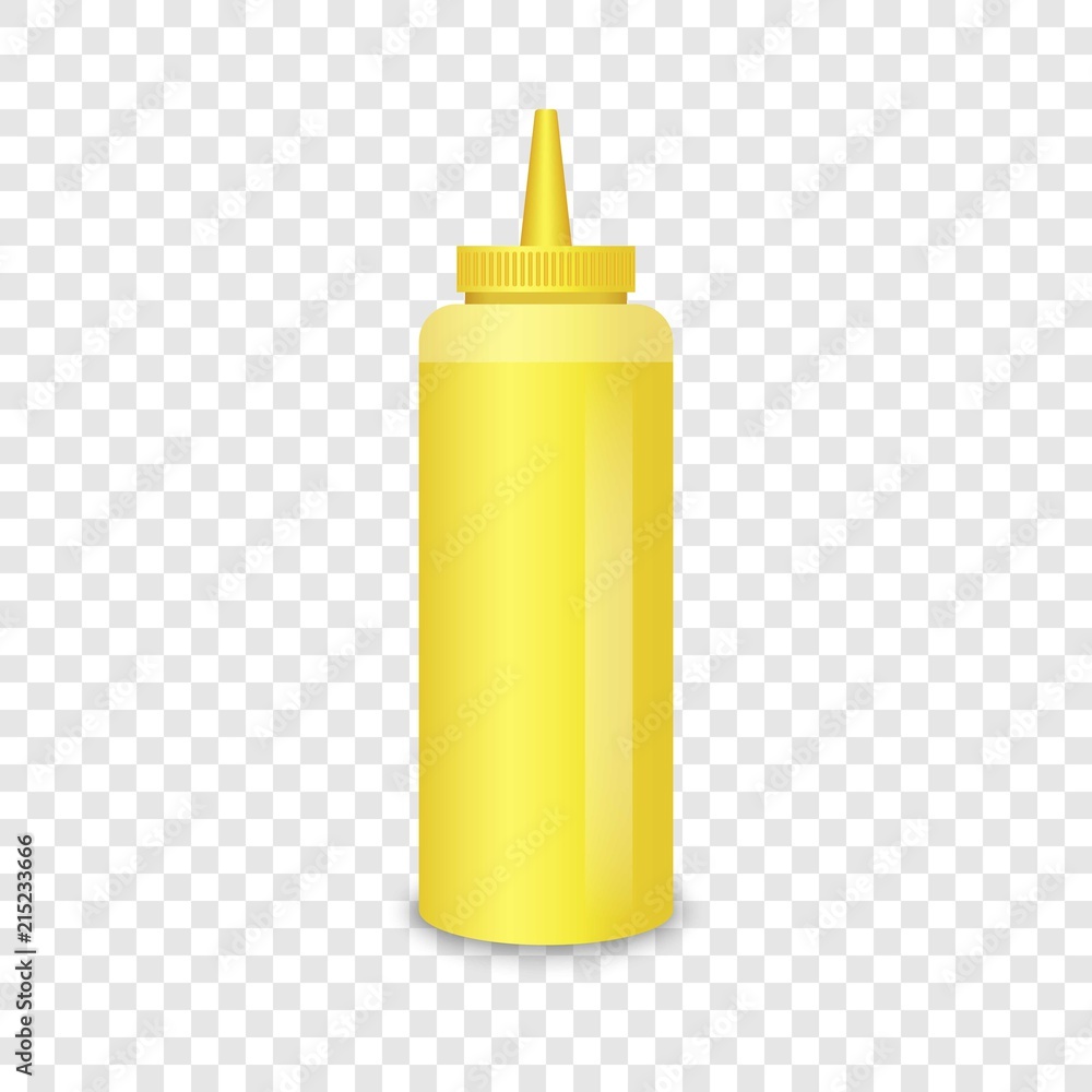 Mustard bottle mockup. Realistic illustration of mustard bottle vector ...