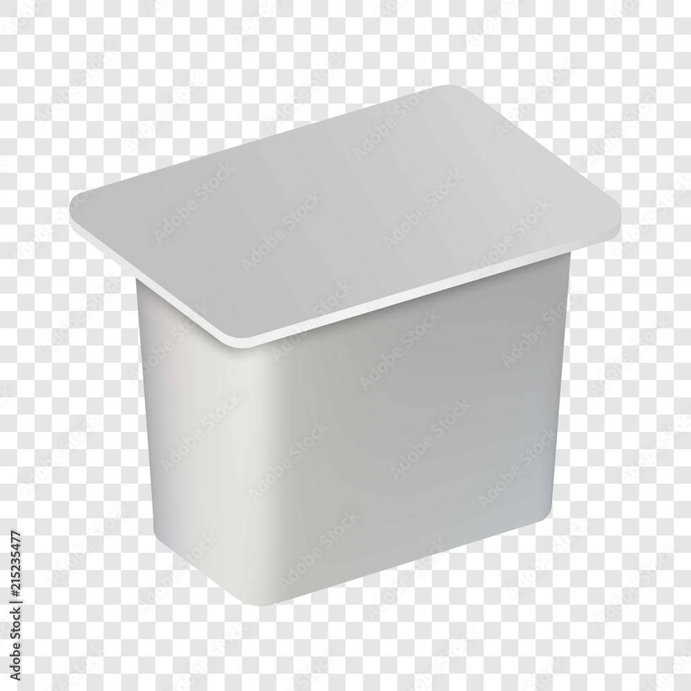 Traditional yogurt box mockup. Realistic illustration of traditional ...