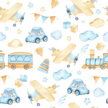 Toy Trains Seamless Pattern Free Stock Photo - Public Domain Pictures