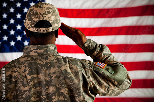 Soldier Salute Flag