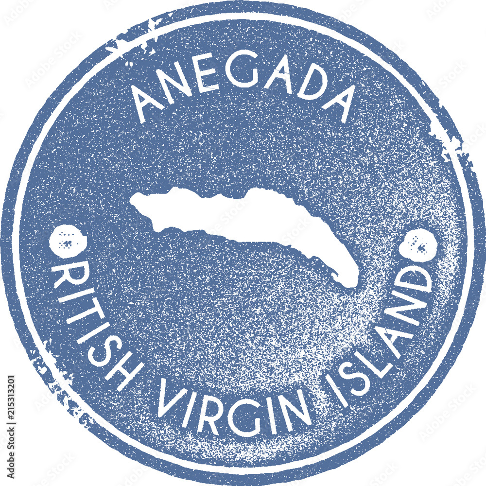 Anegada map vintage stamp. Retro style handmade label, badge or element ...