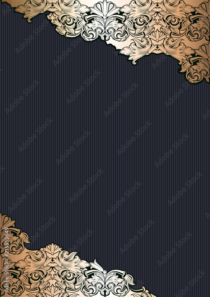 Royal, vintage, Gothic background in gold and black with classic ...