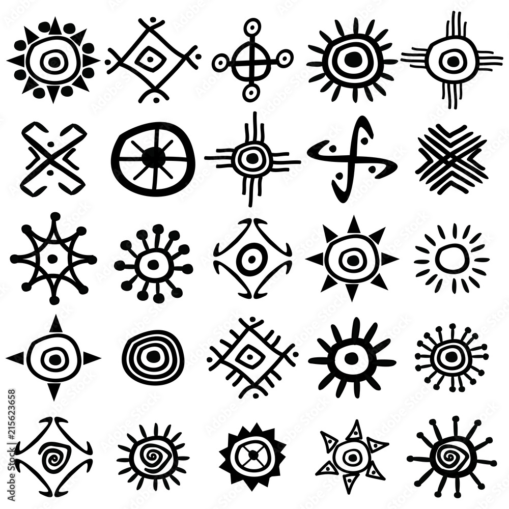 Collection of sun symbols Stock Vector | Adobe Stock