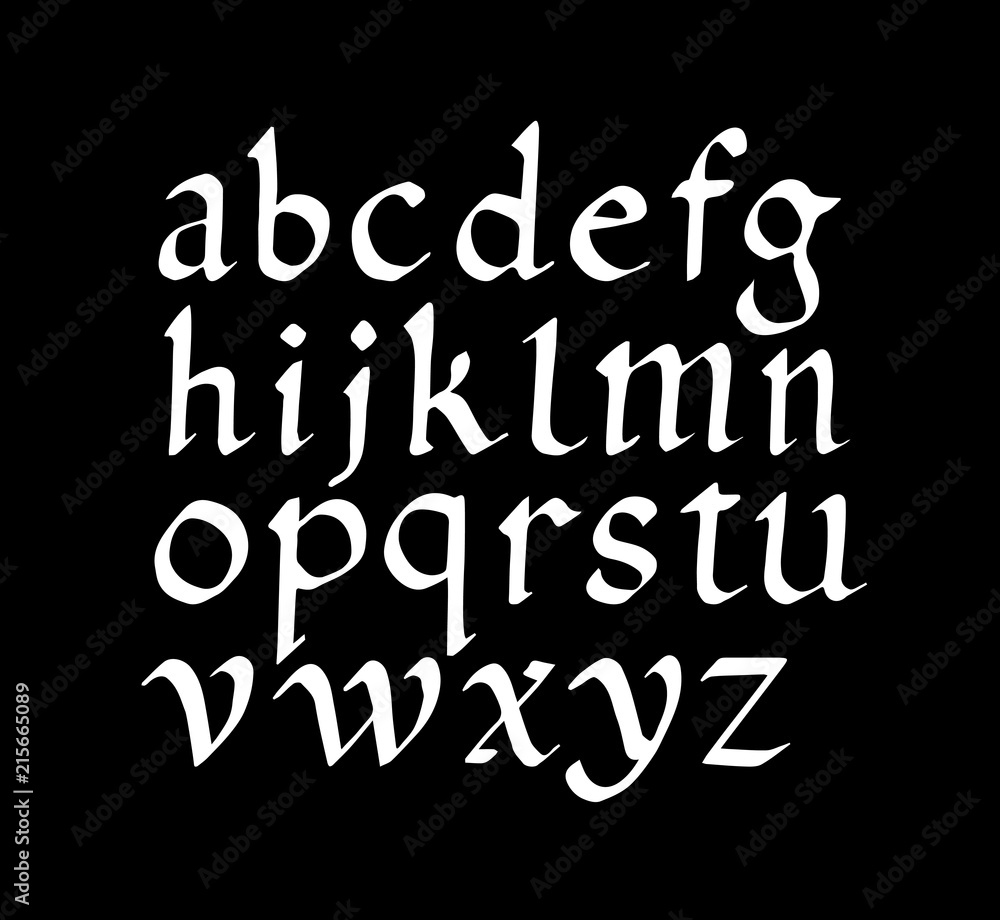 Humanist minuscule font Stock Vector | Adobe Stock