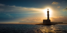Lighthouse Shining Bright Free Stock Photo - Public Domain Pictures